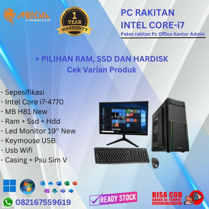 Promo Pc Rakitan Lengkap Core I7-4770 (siap Pakai, Ram/ Ssd+hdd Cek Varian) Diskon 23% Di Seller ...