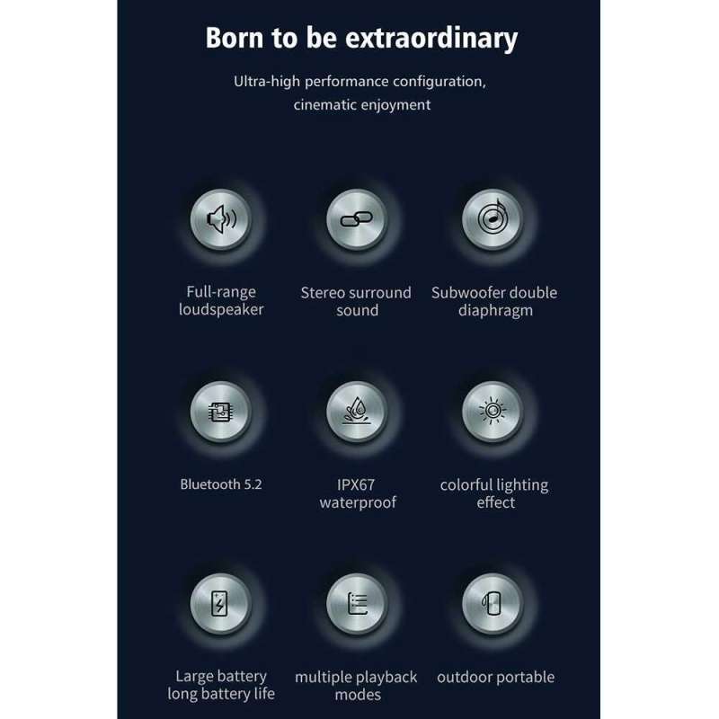 Jual Speaker Portable Bluetooth 5.2 Hifi Rgb Waterproof Ip67 3600mah ...