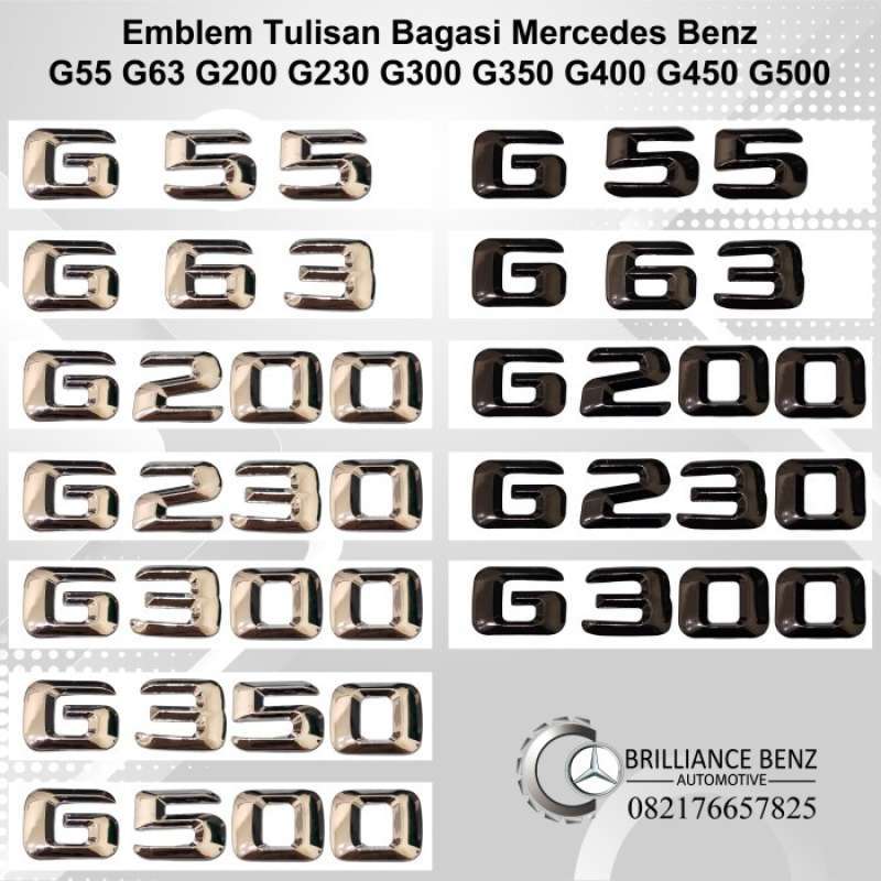 Promo Tulisan Mercedes G55 G63 G200 G230 G250 G300 G350 G500 Bagasi Diskon 23% Di Seller Jayide ...