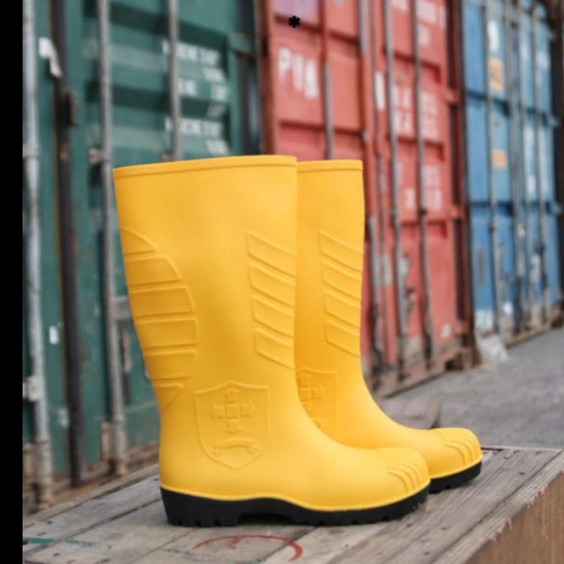 Promo Sepatu Boot Strength Pvc Kuning Steel Toe Ujung Besi Diskon 23% ...