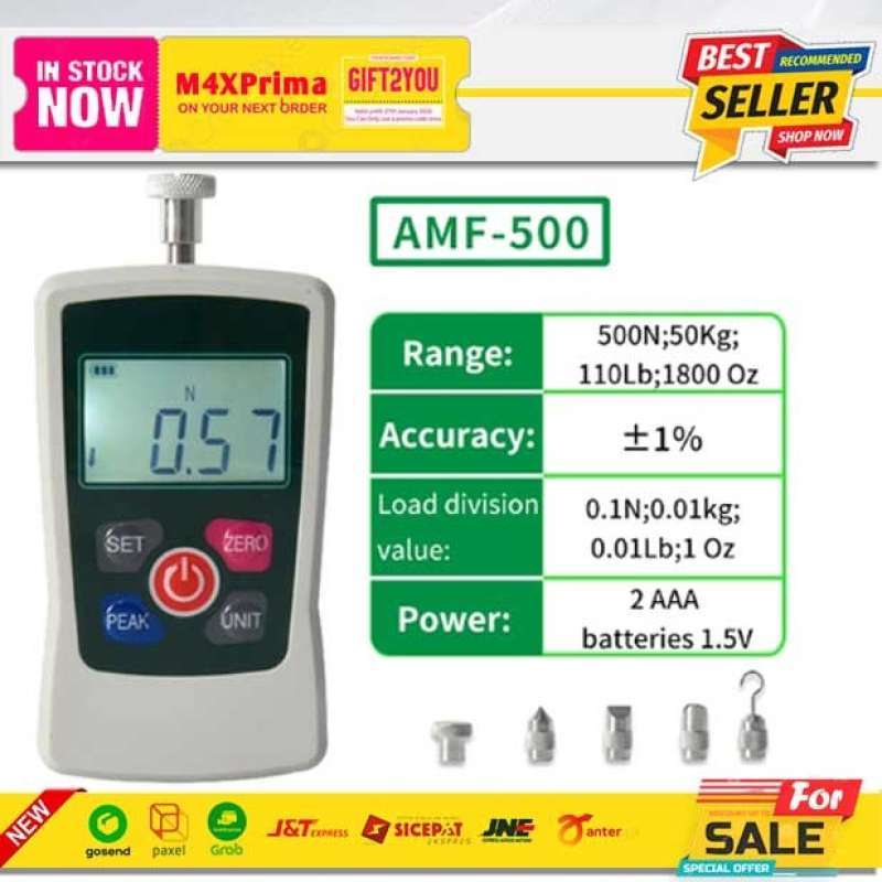 Promo Amf 500 Aliyiqi Digital Push Pull Force Gauge 500n 50kg
