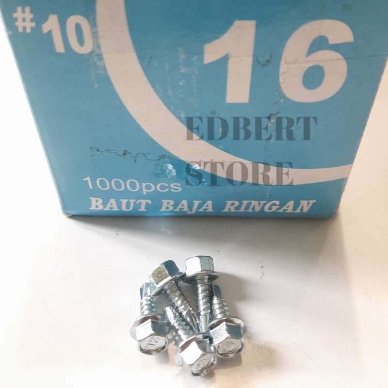 Promo Baut Roofing 10 Ã— 16 Isi 1000pcs Atau Baut Skrup Baja Ringan ...