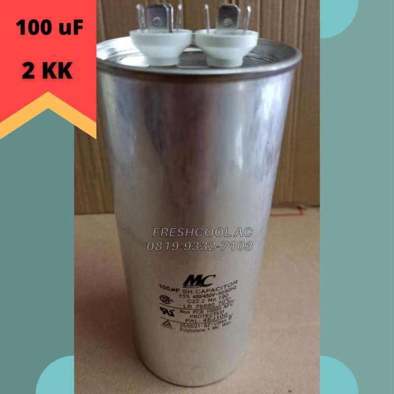 Promo Kapasitor / Capacitor Merk Mc 100 Uf / 100 Mikro (2 Kaki) Diskon ...