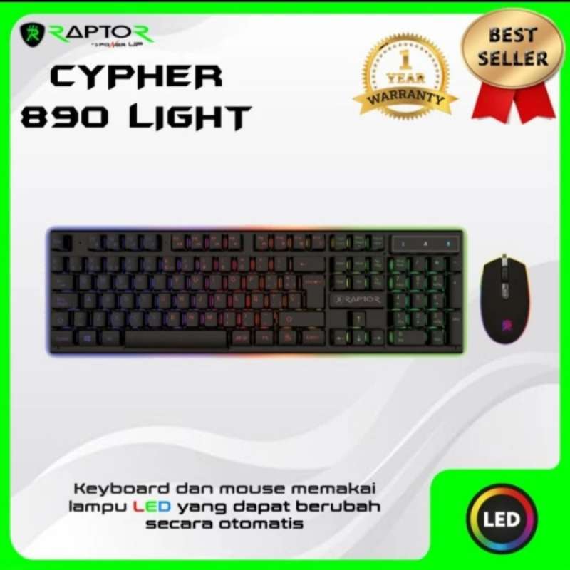 Promo Raptor Combo Keyboard + Mouse Gaming Resmi Key Mos Game Lampu Rgb ...