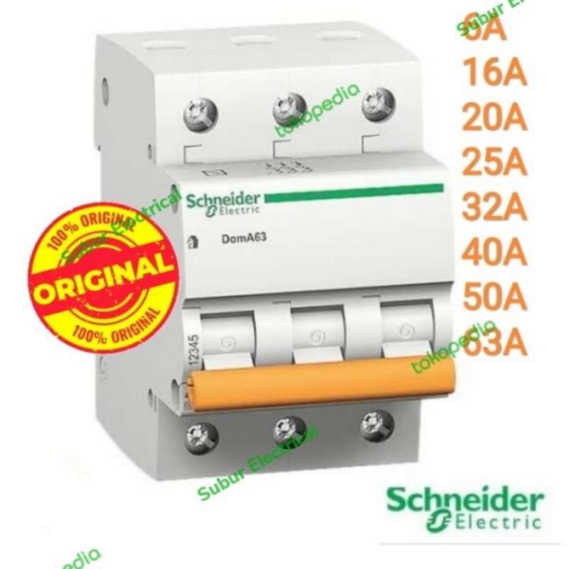 Promo Mcb Schneider Domae 3p 6a 10a 16a 25a 32a 40a 50a 63a Original - 63a Diskon 50% Di Seller ...