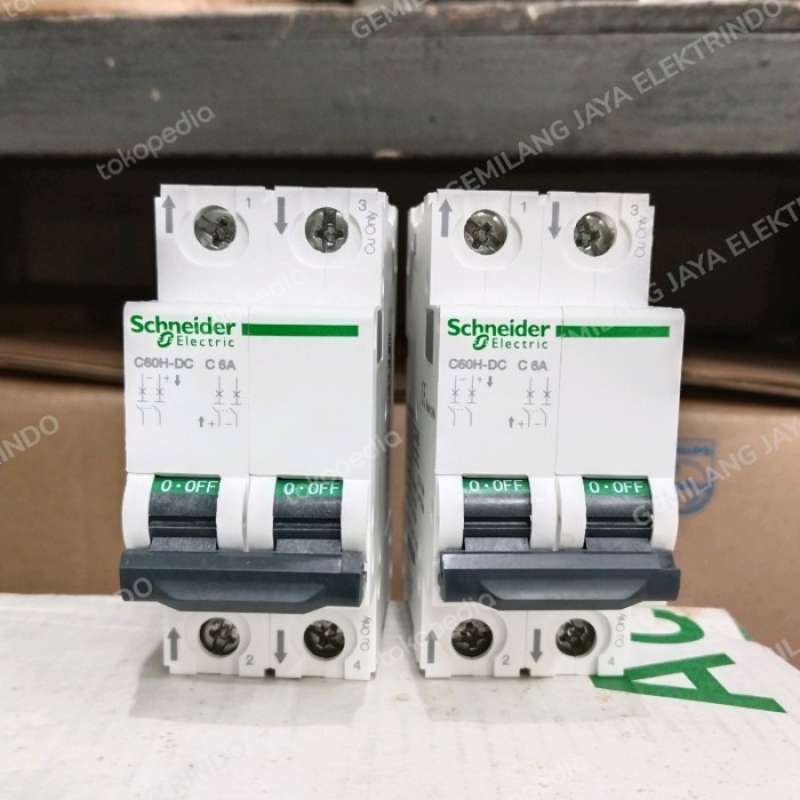 Promo Mcb Schneider C60h-dc 2p 6a 6ka - A9n61526 Original Schneider ...