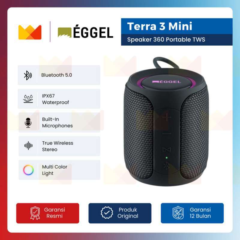 Jual Eggel Terra 3 Mini 360 Waterproof Portable Bluetooth Speaker Di ...