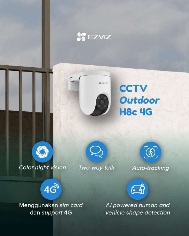 Jual Ezviz H8c 4g Simcard 2k Resolution Smart Home Wifi Ip Camera Cctv ...