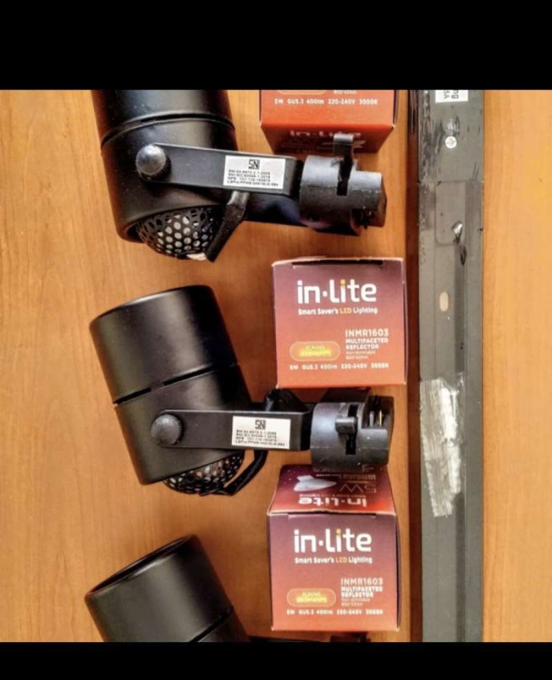 Promo Lampu Track Led Paket Komplit Lampu 3set Inlite 5w + Rel Hitam ... Promo Lampu Track Led Paket Komplit Lampu 3set Inlite 5w + Rel Hitam ...