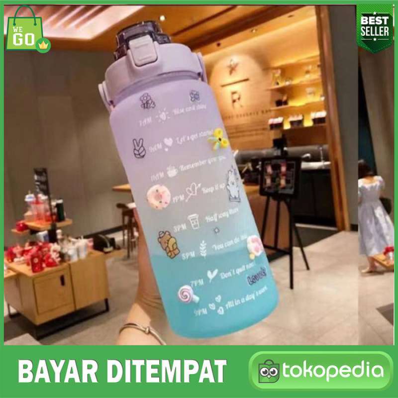 Jual Botol Minum Botol Air Minum Motivasi 2 Liter Gradasi Rainbow ...