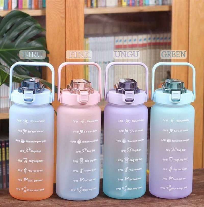 Jual Botol Minum Botol Air Minum Motivasi 2 Liter Gradasi Rainbow ...