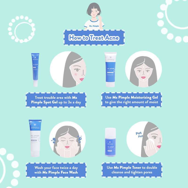Jual Emina Ms. Pimple Acne Solution Skincare Series Face Wash | Toner ...
