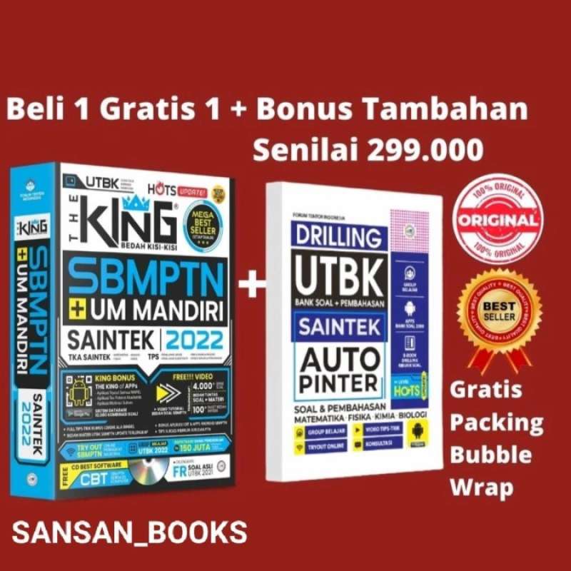 Promo Buku Sbmptn The King Saintek 2022 Tps Utbk 2022 Paket Hemat Plus