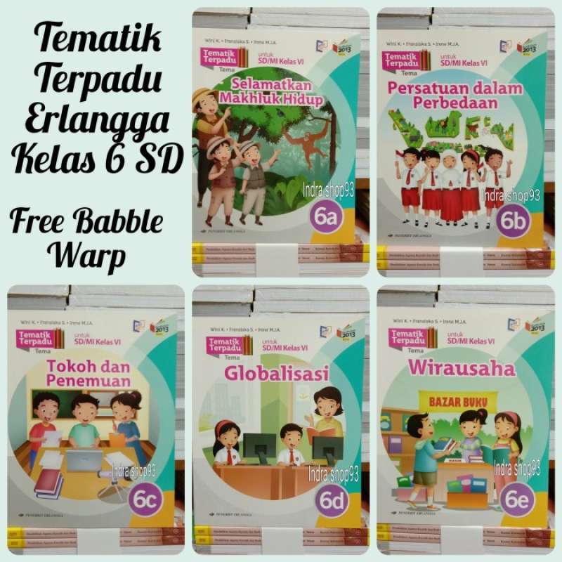 Promo Buku Tematik 6a,6b,6c,6d,6e Kelas 6 Sd K13 Revisi Erlangga - Multicolor Tematik 6d Diskon ...