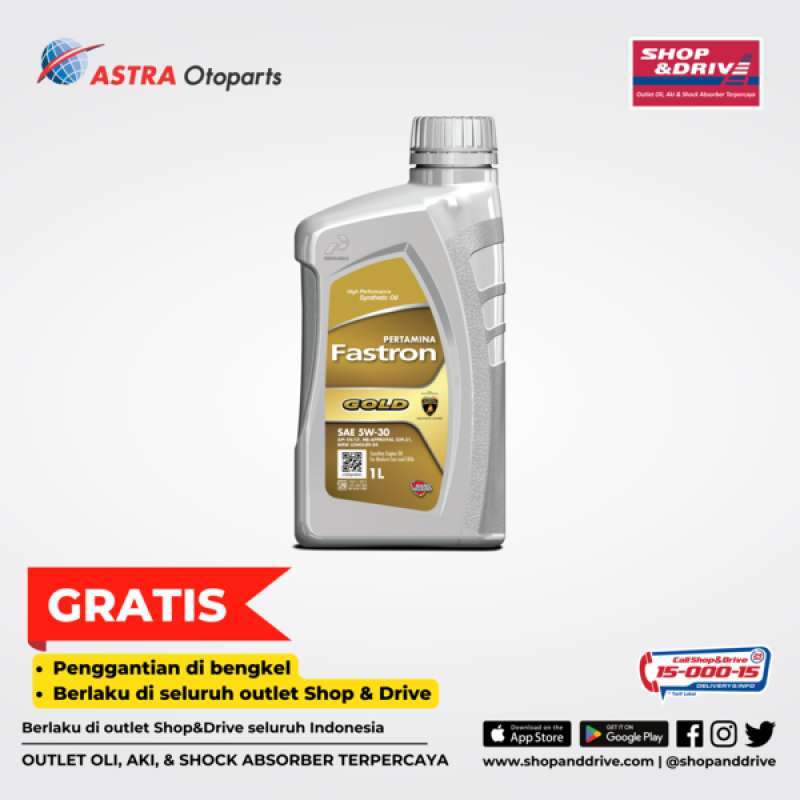 Promo Pertamina Fastron Gold 5w30 1l [1 L, Gratis Pasang Di Bengkel ...