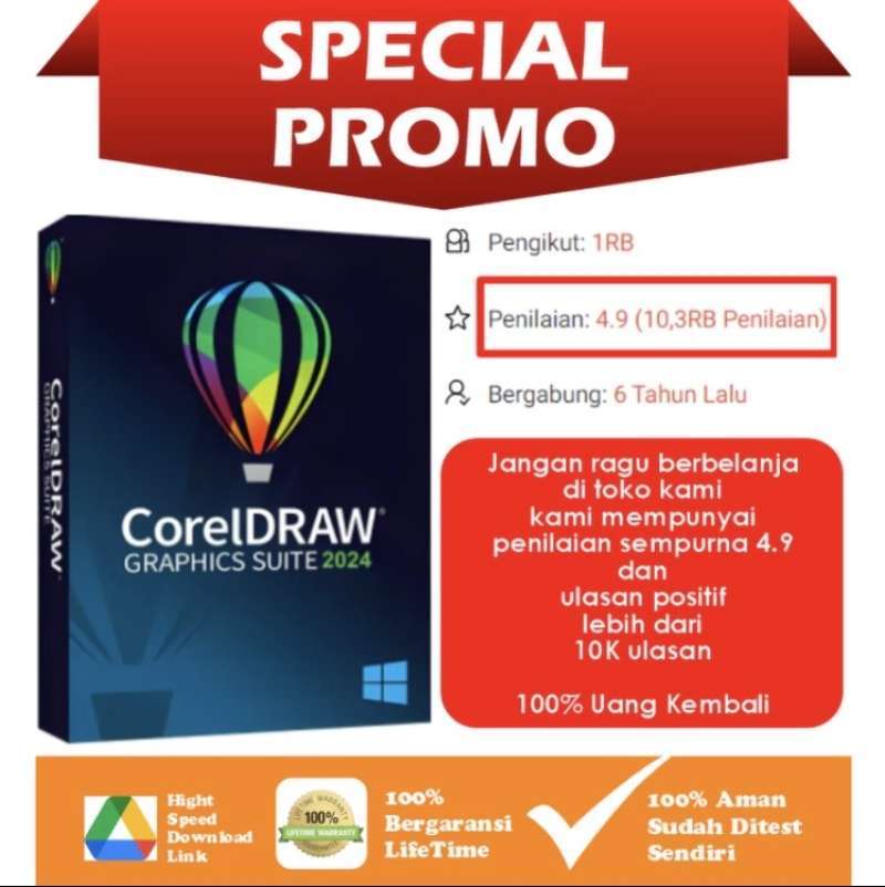 Jual Coreldraw Graphics Suite 2024 25.0.0.230 Premium No Trial Full Version Lifetime Bergaransi ...