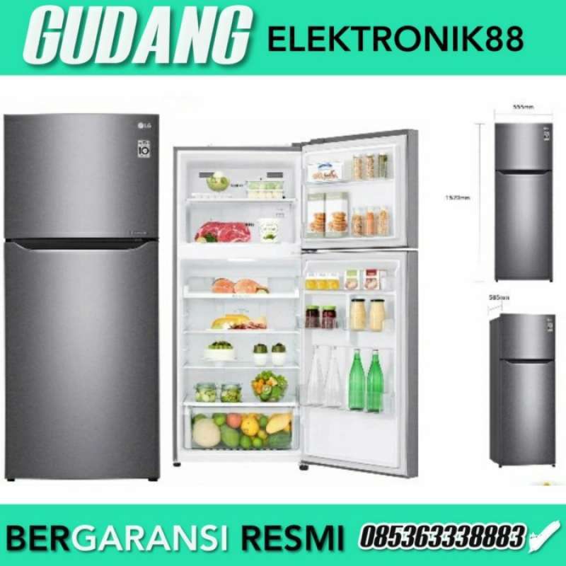 Promo Lg Kulkas 2 Pintu [187l] Gn-b195sqmt - Dark Graphite Steel Diskon ...