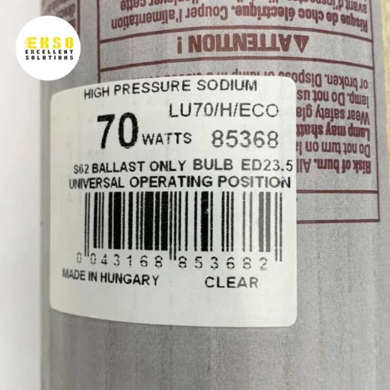 Promo Ge Lucalox Lu70/h/eco 85368 High Pressure Sodium Bulb 70 Watts ...