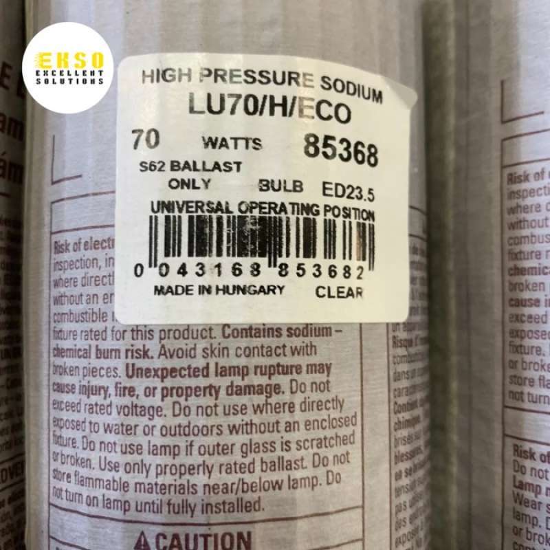 Promo Ge Lucalox Lu70/h/eco 85368 High Pressure Sodium Bulb 70 Watts ...
