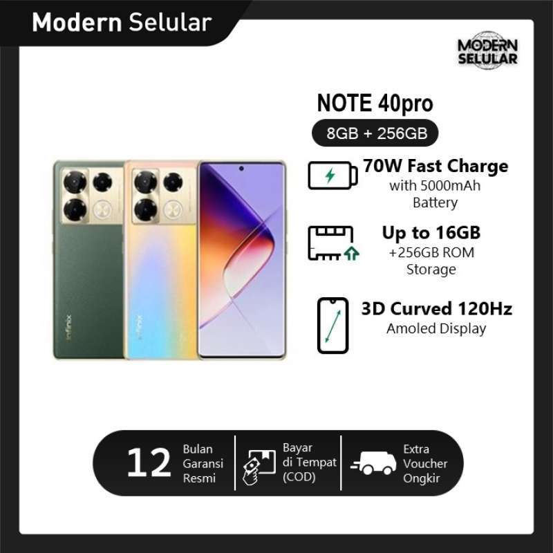 Jual Infinix Note 40 Pro 8/256gb - Up To 16gb Extended Ram - 6.78” Display - Helio G99 - 5000 ...