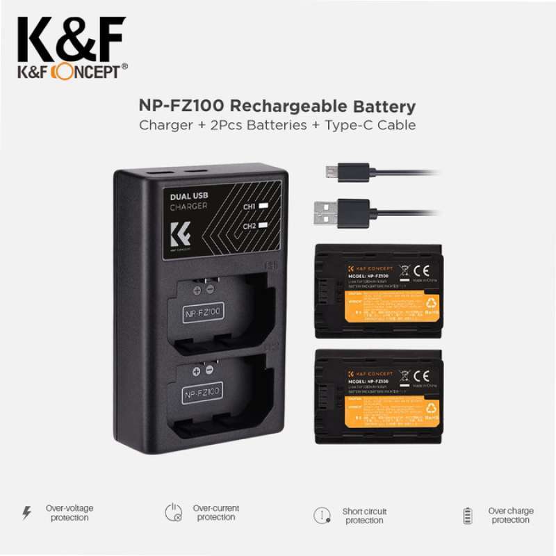Jual Knf Concept Battery Sony Np-fz100 2-pack With Dual Charger K&f Concept Di Seller Noelle ...