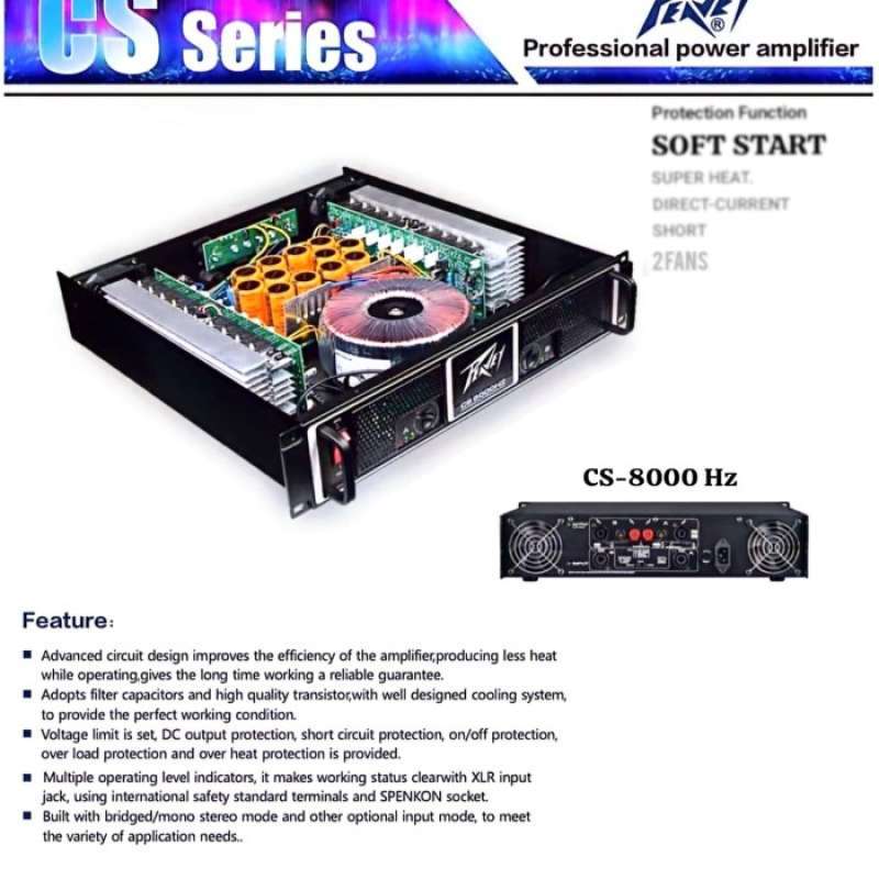 Jual Power Peavey Cs 8000 Hz Amplifier Peavey Cs 8000hz Grade Aa Di ...