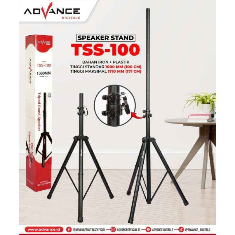 Jual Advance Stand Speaker Tiang Tripod Speaker Besi Tinggi 100-171cm ...