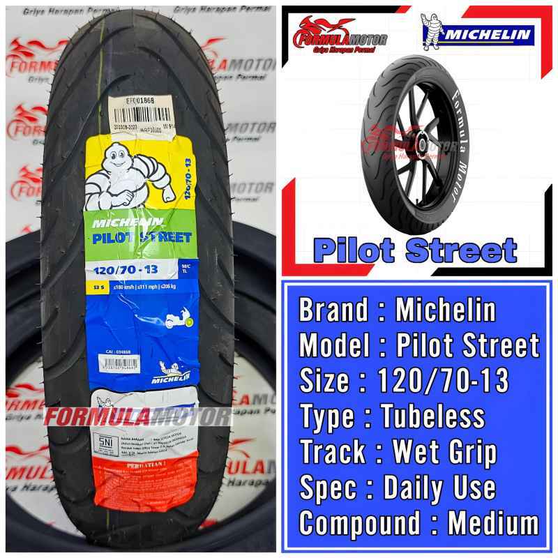 Jual Michelin Pilot Street Ring 13 Tubeless All Size - Ban Motor Nmax ...
