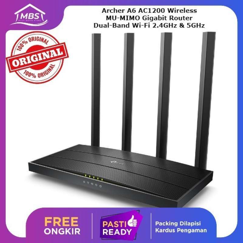 Promo Tplink Archer A6 Ac1200 Wireless Mu-mimo Gigabit Wifi Router ...