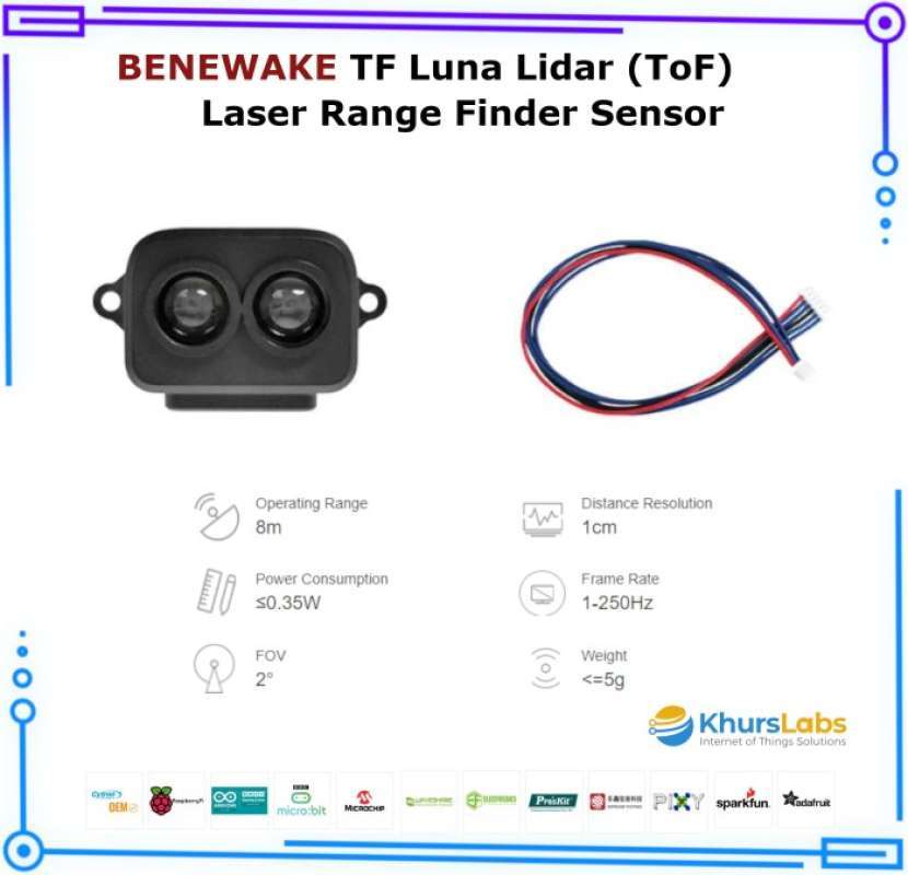 Jual Benewake Tf Luna Lidar (tof) Laser Range Distance Sensor Jarak 8 Meter Di Seller Owl Store ...