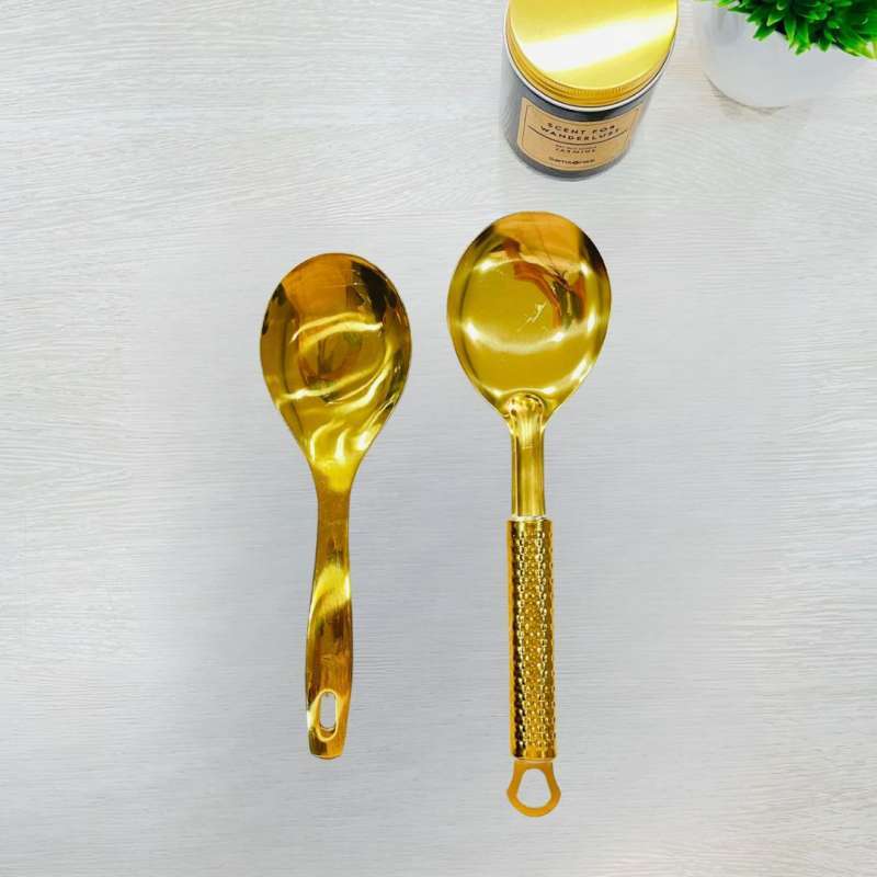 Jual Centong Nasi Full Gold Dengan 2 Pilihan Motif Polos Dan Gerigi Di ...