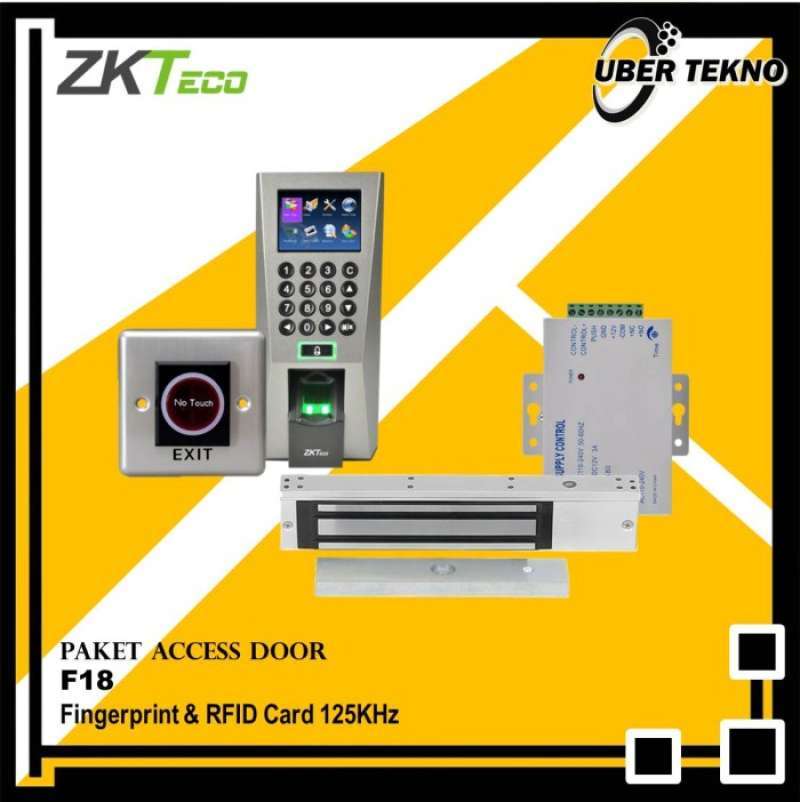 Promo Paket Access Door Zkteco F18 Access Control Sidik Jari & Kartu Diskon 50% Di Seller Selera ...