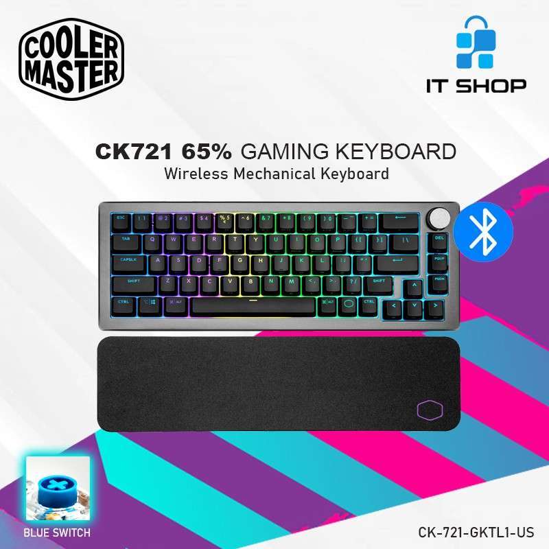 Jual Cooler Master Ck721 65% Rgb Wireless Hybrid Gaming Keyboard - Blue ...
