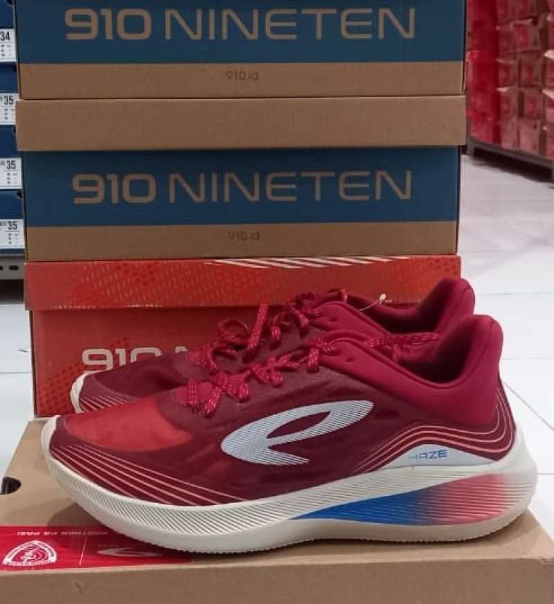 Jual Sepatu Running 910 Nineten Haze Vision 1.0 Original - Merah/abu ...
