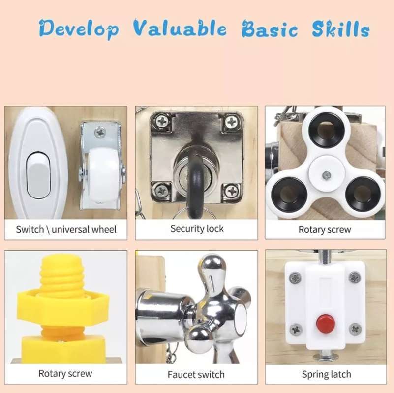 Promo Mainan Motorik Kotak Kayu Wooden Smart Busy Cube - 7 In 1 ...