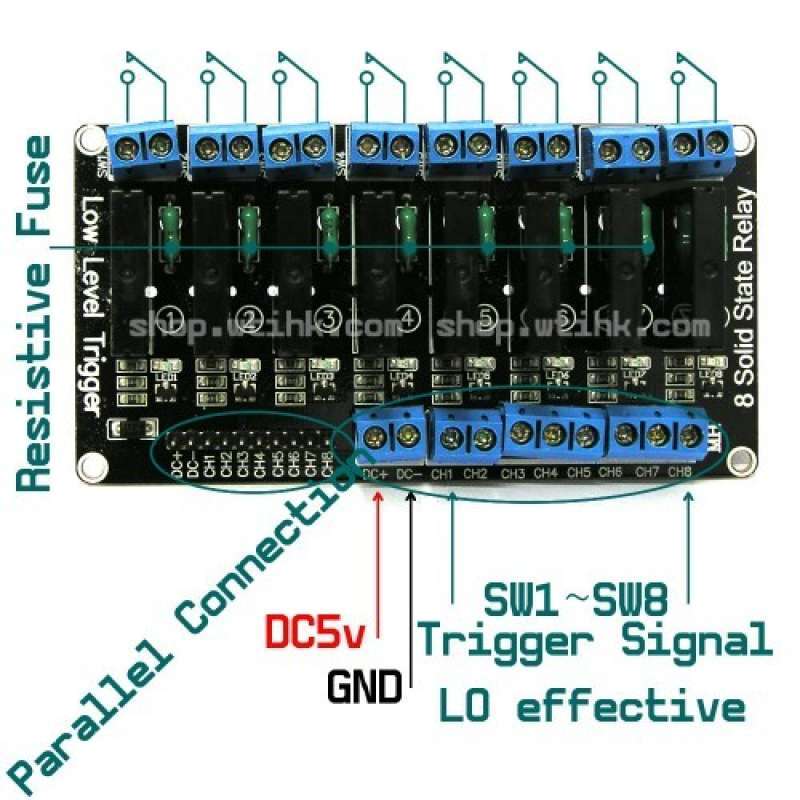 Jual Modul Solid State Relay Ssr 8ch 8 Ch Chanel Channel 5 V Volt 5v Dc ...