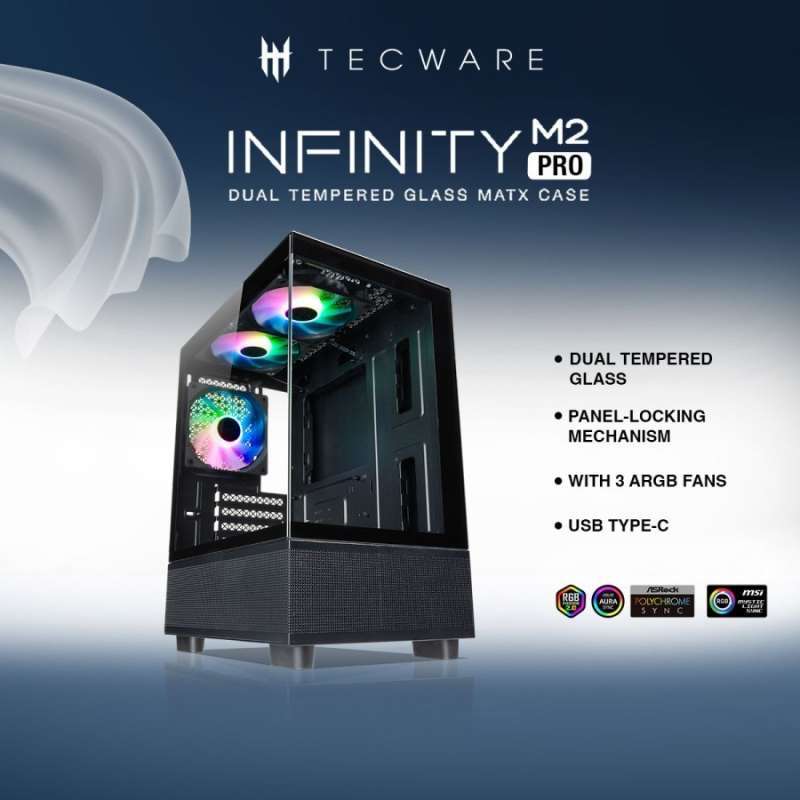 Jual Tecware Infinity M2 Pro - Dual Tempered Glass Matx Case / Casing ...