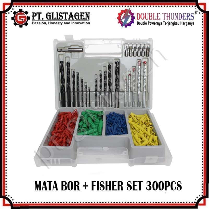 Promo Mata Bor Set Kayu Besi Beton Obeng Mata Bor Set 300 Pcs Box ...