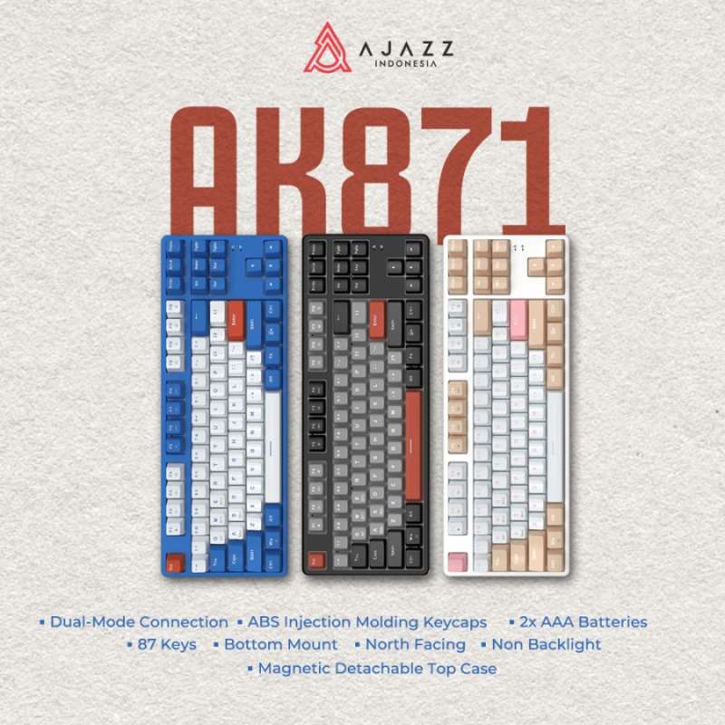 Jual Ajazz Ak871 / Ak-871 Tkl Wireless Mechanical Gaming Keyboard Dual Mode Di Seller Clover ...