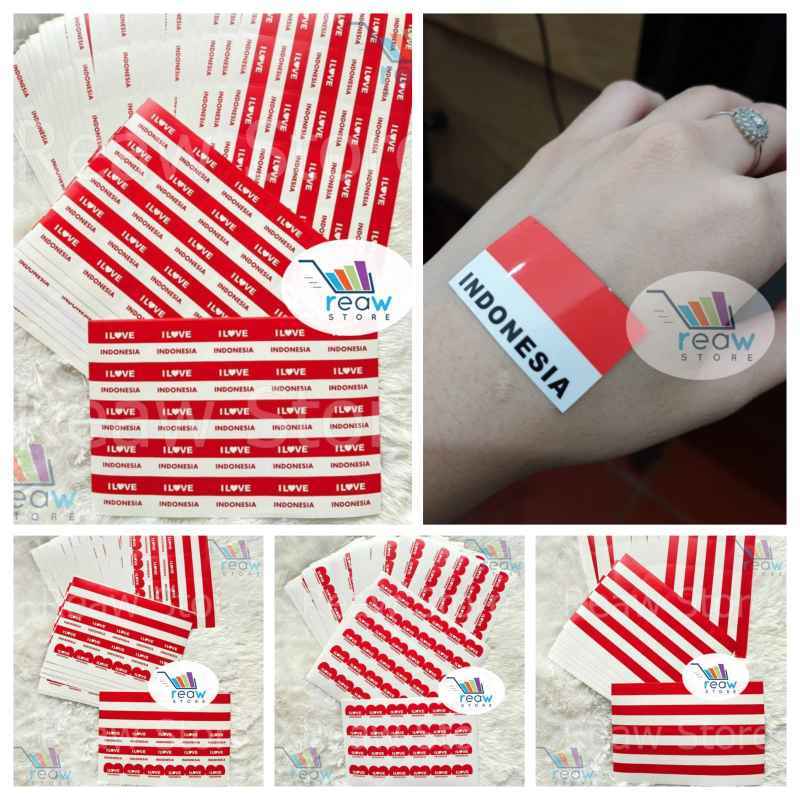 Jual Sticker / Stiker Pipi Muka Tangan Bendera Merah Putih I Love ...
