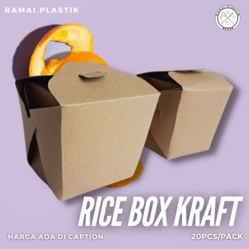 Jual Rice Box Kraft / Foodpail Isi 20 Lembar/ Food Pail Box / Kemasan ...