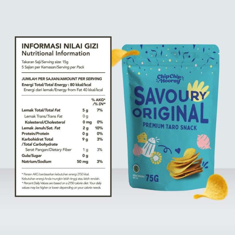 Jual Chip Chip Hooray Premium Taro Snack - Savoury Original - 75 G Di ...