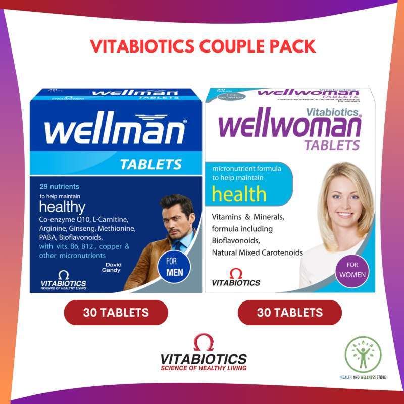 Jual Paket Vitabiotics Family Pack Wellman 30 Tablets Dan Wellwoman 30 ...