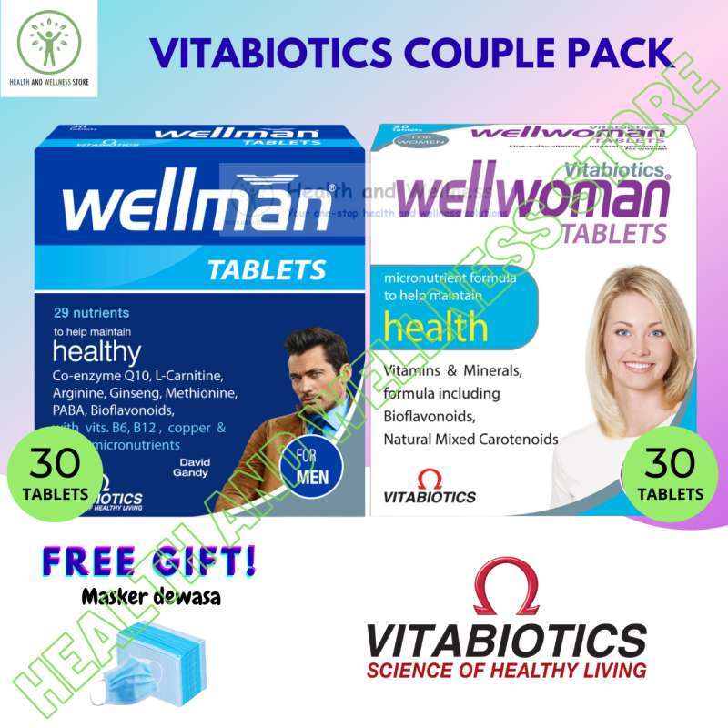 Jual Paket Vitabiotics Family Pack Wellman 30 Tablets Dan Wellwoman 30 ...