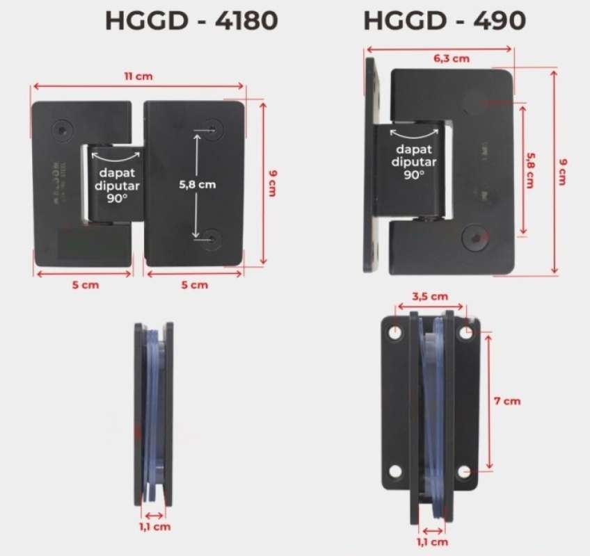 Promo Shower Hinges/ Engsel Shower / Engsel Pintu Kaca Warna Hitam ...