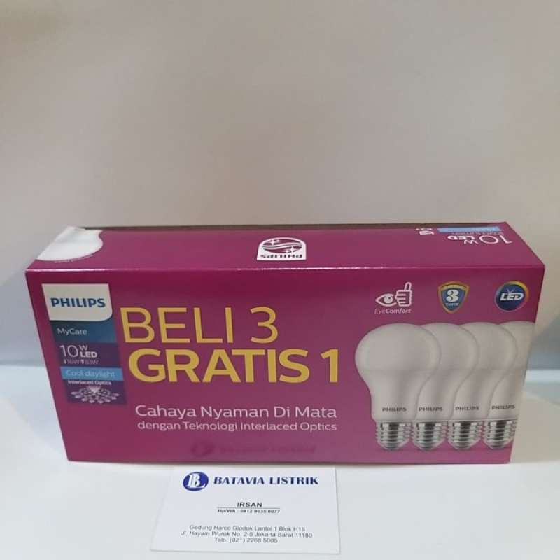 Promo Lampu Philips Led Bulb W Paket Beli Gratis Mycare Diskon Di Seller Azzana Storee
