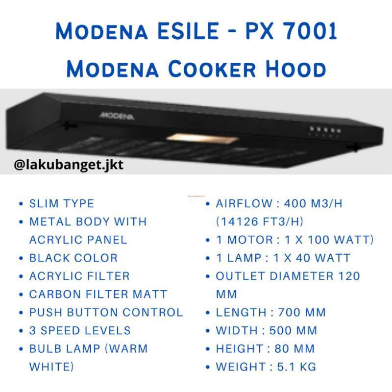 Jual Modena Esile - Px 7001 Modena Cooker Hood / Modena Cooking Hood ...