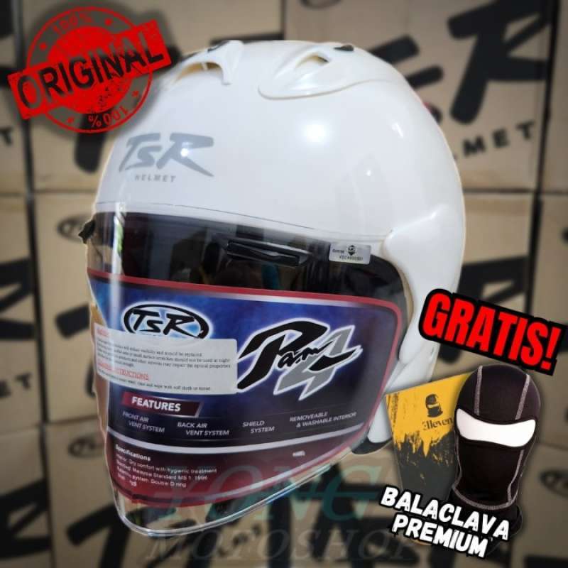 Promo Helm Tsr Ram 4 Putih Glass White Original Half Face Tsr Helmet ...