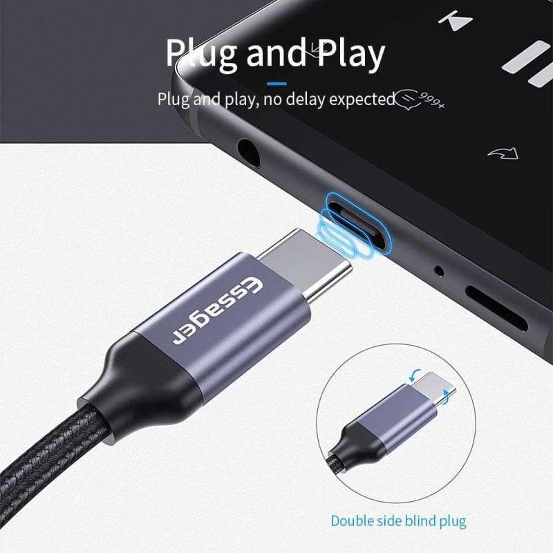 Jual Kabel Audio Braided Type C Male To 3.5mm Jack Female 12cm Es-yp15 ...