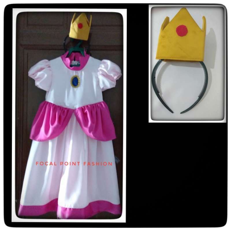 Jual Kostum Princess Peach Daisy Rosalina Super Mario Bros Game Costume ...
